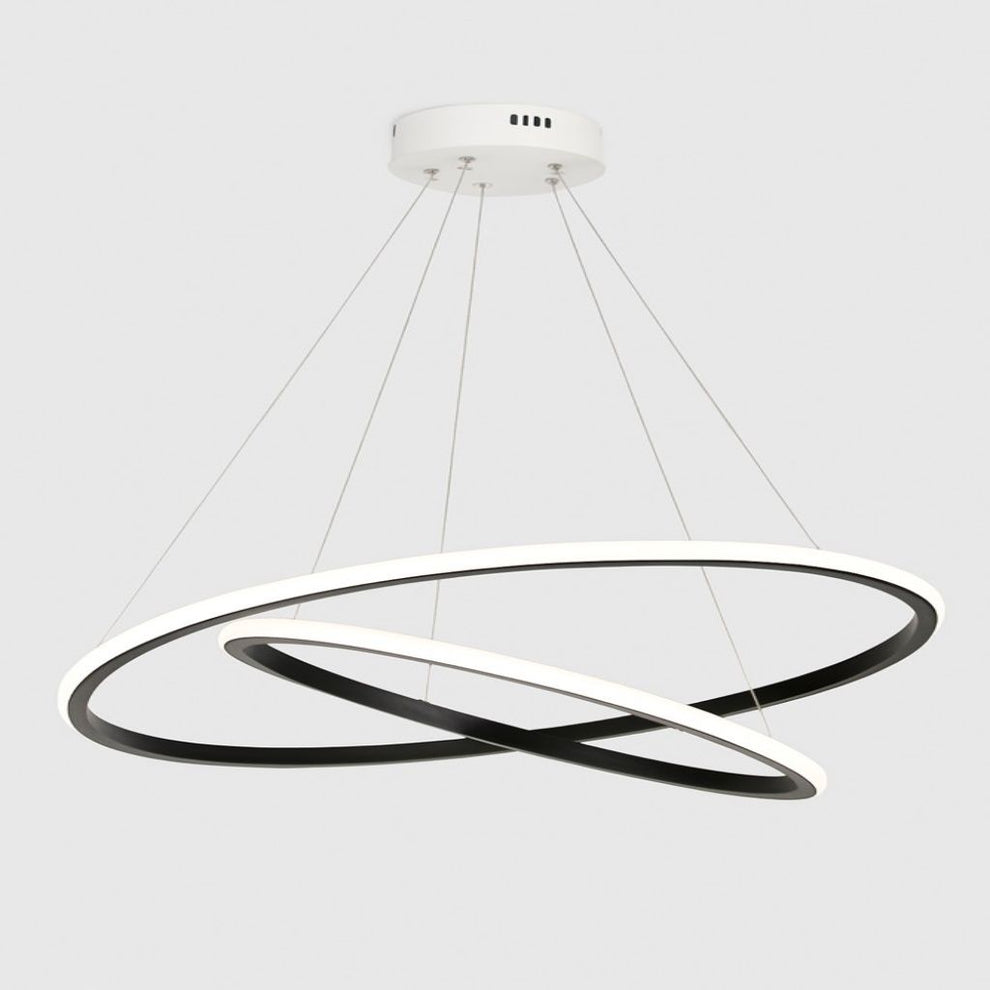 78W Twin Ring LED Pendant Light- Adjustable Height - 400mm+600mm ...